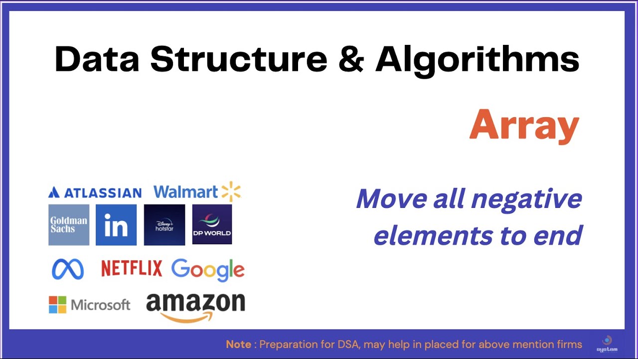 Move all negative elements to end | DSA | Array Problem 5 | JAVA Code