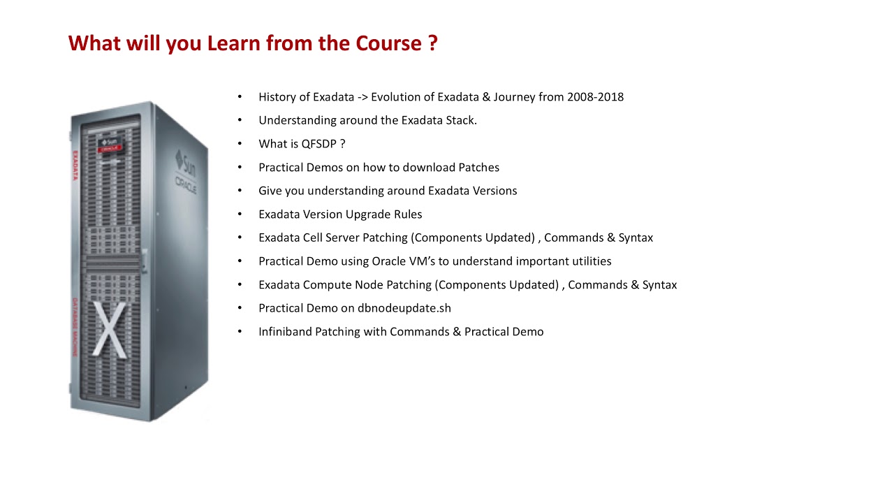 Exadata Patching & Upgrade Course