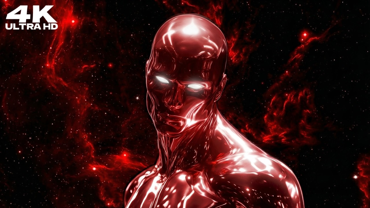 Red Silver Surfer 🔴 Cosmic Power Unleashed | 4K Marvel Live Wallpaper