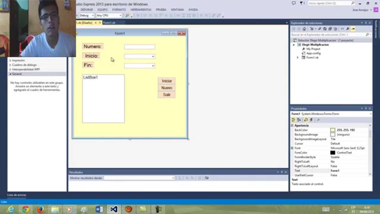 Multiplicaciones VISUAL BASIC 2013(ComboBox,ListBox)