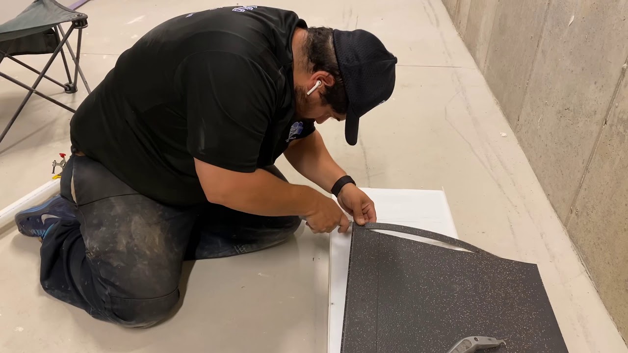 Tarkett Stair Tread Installation using ProKnee Treadman