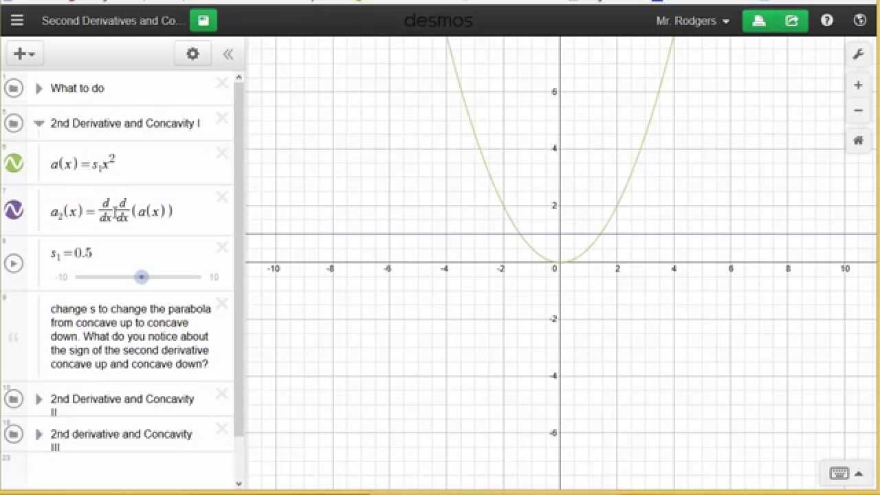 Investigating the Second Derivative: Desmos
