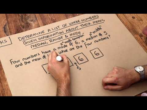 Key Skill - Determine a list of integers given information about their mean, median, range and mode.