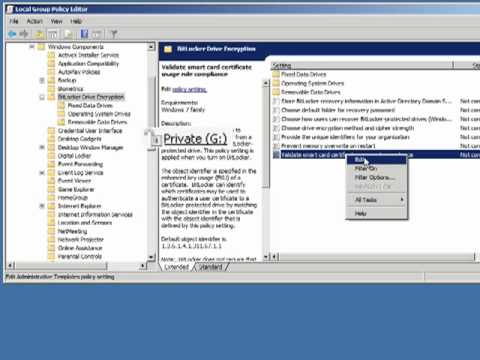 Using a smart card with Microsoft's BitLocker for data encryption