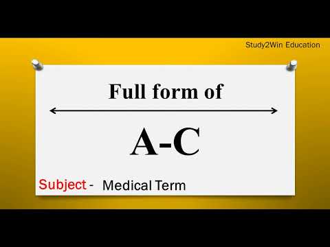 A C ka full form l Full form of A C in English l Subject Medical Term
