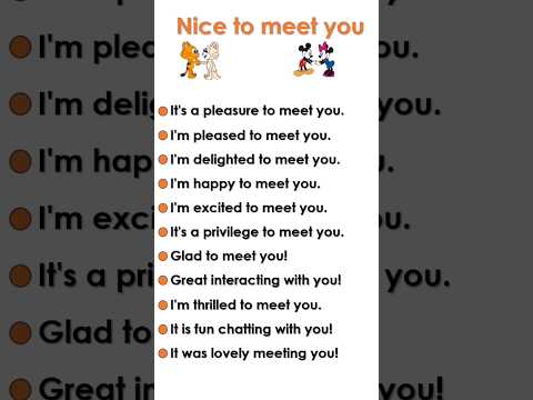 #learnenglish | Other Ways to say Nice to Meet You