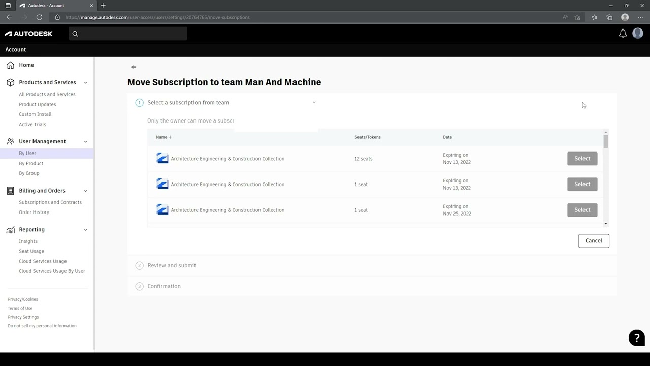 Autodesk Licensing - Team Settings
