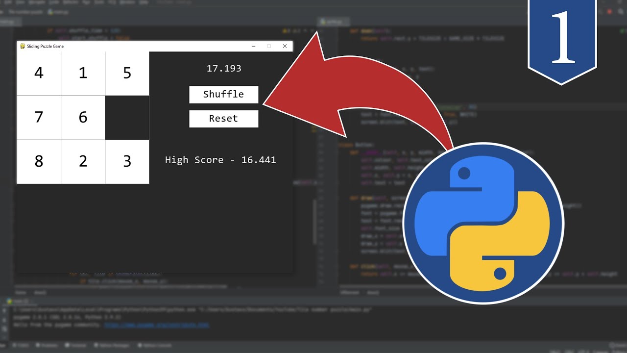 Sliding Puzzle Game in Python using Pygame and Object Oriented Part 1