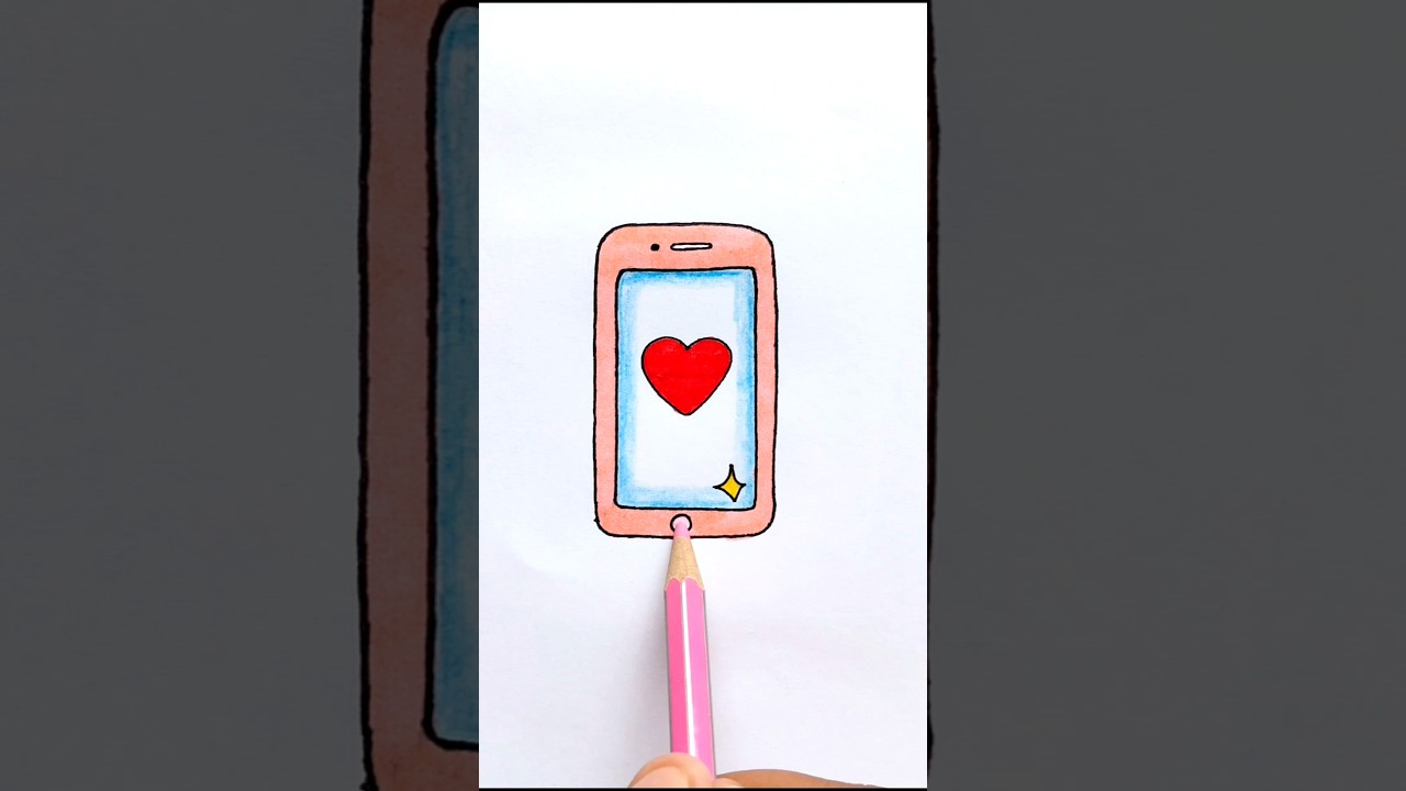 How to draw a Mobile 📱 phone for kids #shorts #kids #art #artwork #artandcraft