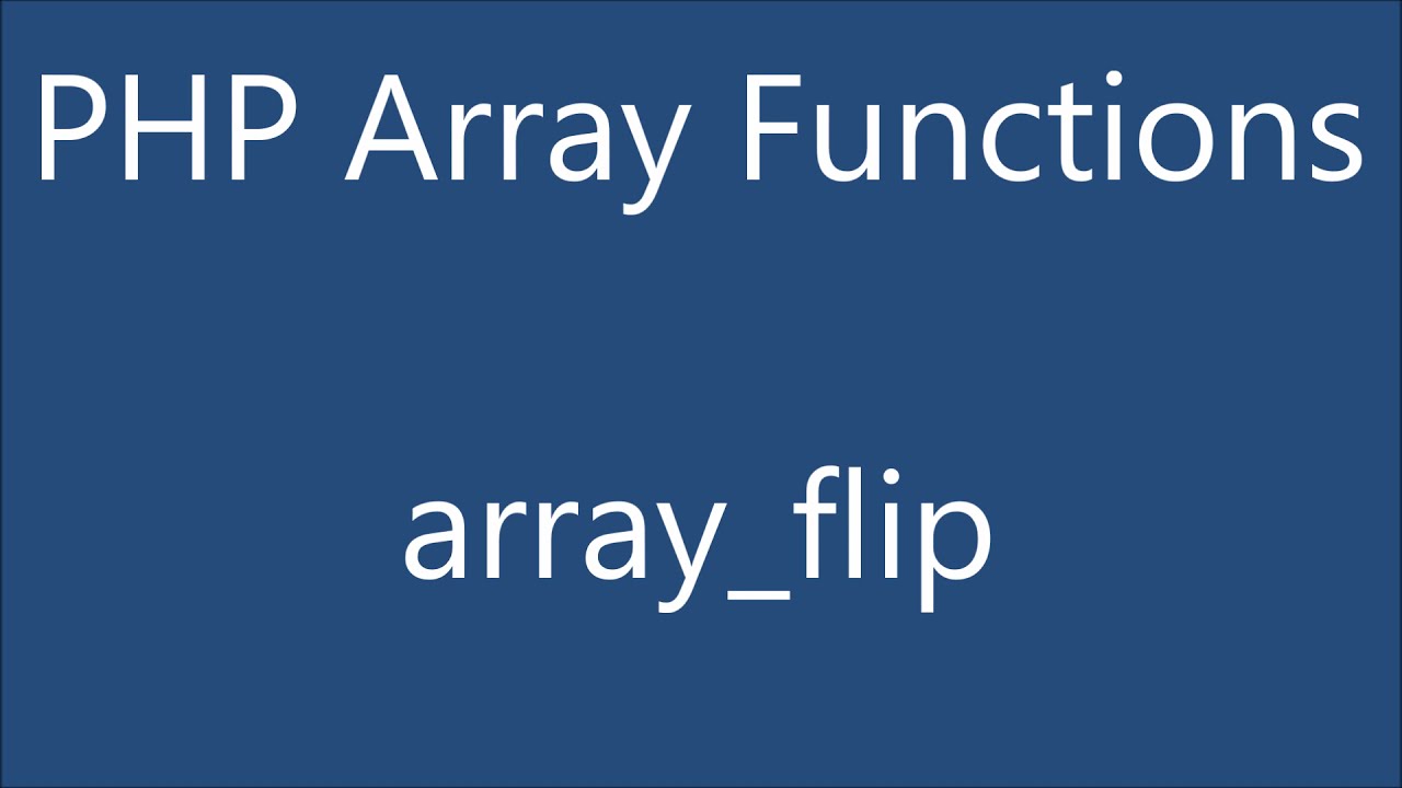 Array Flip | PHP Array Function