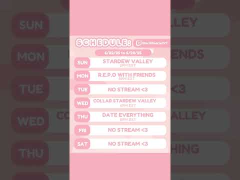 This weeks stream schedule! Hope to see you there 🩷🌟 #vtuber #envtuber #vtuberclips #streamer