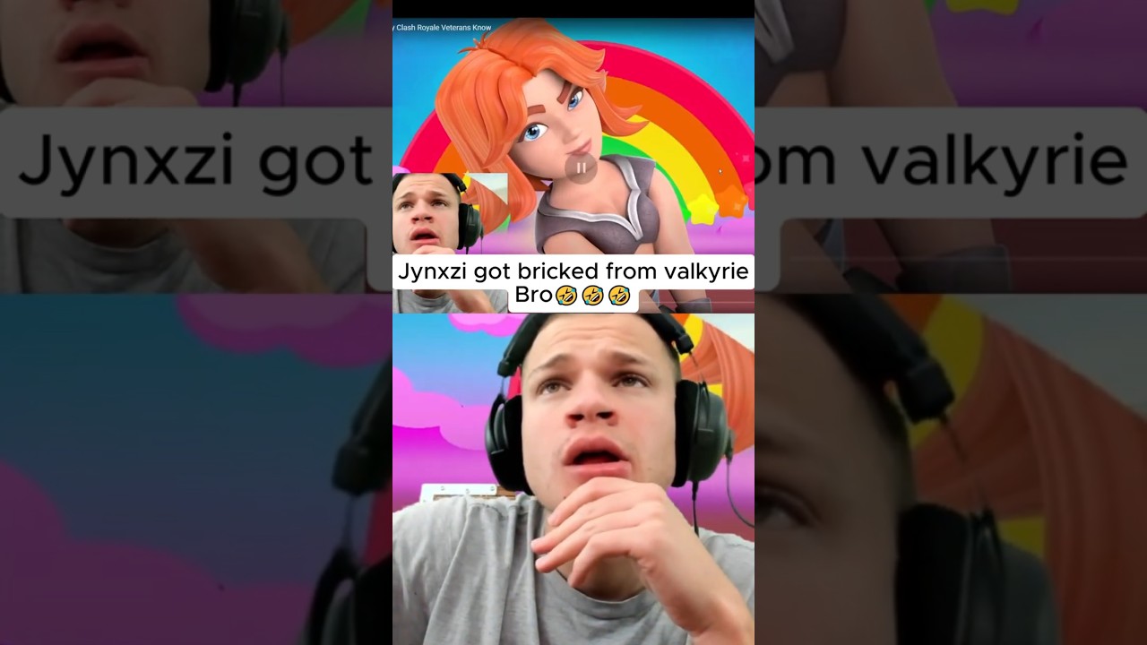 Jynxzi got bricked from valkyrie🤣🤣#jynxzi #clashroyale #funny