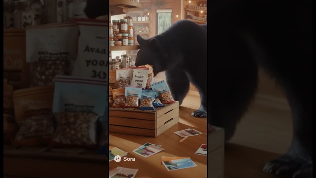 Sudden twist: A bear appears while you're busy picking T-shirts! #funny #animal #shorts #bear