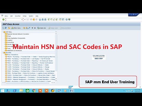 Maintain HSN and SAC Codes in SAP