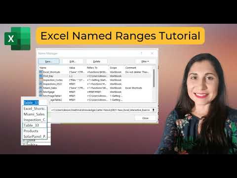 Excel Name Ranges and Name Manager Tutorial 2024