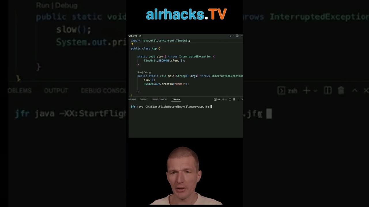 Starting With Java Flight Recorder Enabled / Java Mission Control #airhacks #java #shorts #short