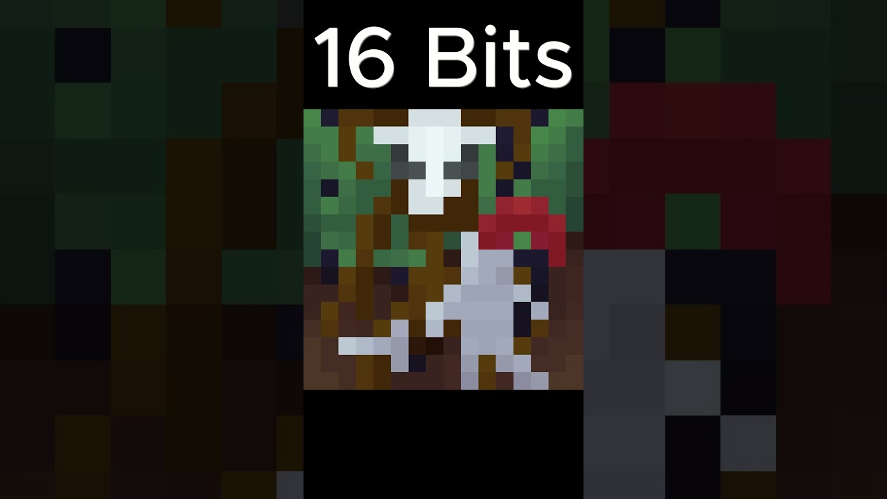 1bit 2bits 4bits 8bits 16bits 32bits 64bits 128bits pixel art part 3 #pixelart #bits #art #shorts