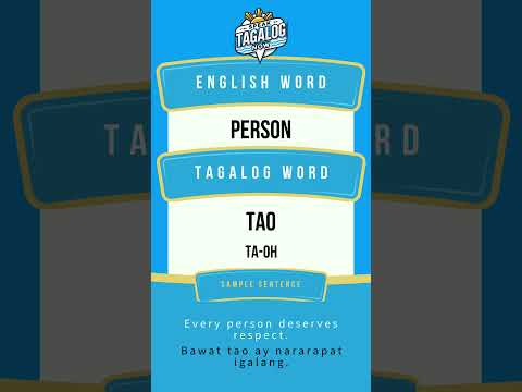 What is "Person" in Tagalog? #speaktagalognow