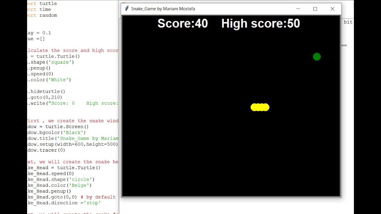 Basic Snake Game in Python with source code | Source Code & Projects