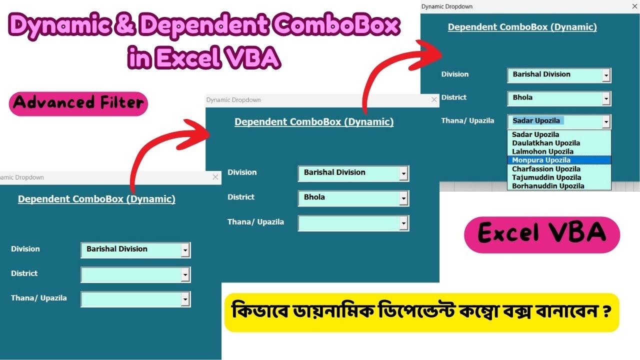 Excel VBA Tutorial: Dynamic Filtering with Excel UserForm | Dependent ComboBox