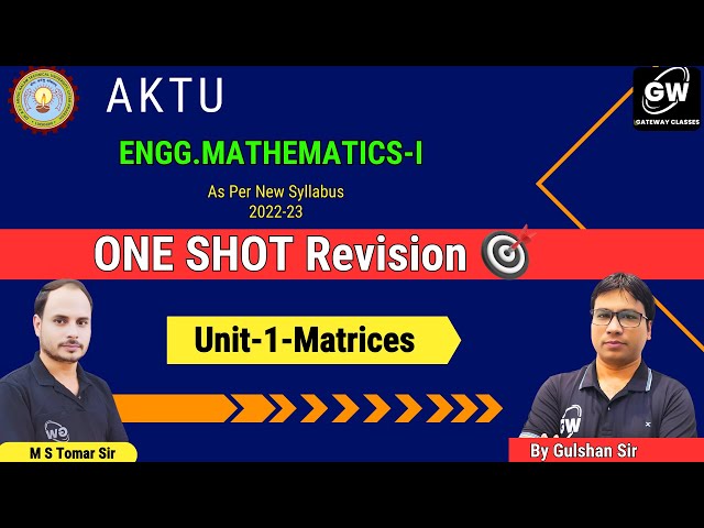 Comprehensive Revision of Matrices for Engineering Mathematics | Galaxy