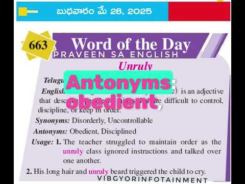 Unruly##wordoftheday #englishlanguage #englishmeaning #word #synonyms