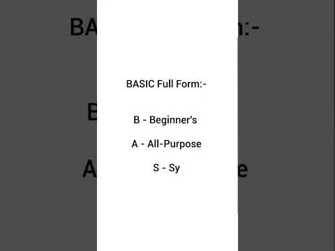 💻👉#BASICfullform 🔥BASIC Full Form In Computer #viral Full Meaning Of BASIC #shorts👌