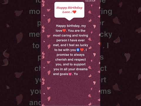 Heart touching birthday wishes for Love #happybirthday #love #shorts