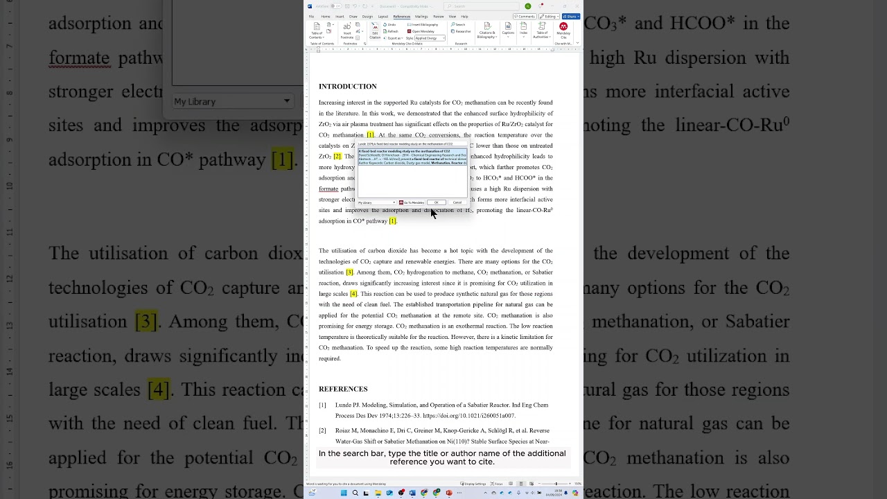 Mendeley Desktop: Insert Multiple Citations in One Bracket, such as [1-4], in MS Word!