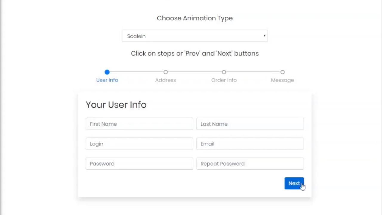 Bootstrap Multi Step Form Animations With CSS | Switch Form’s Animation