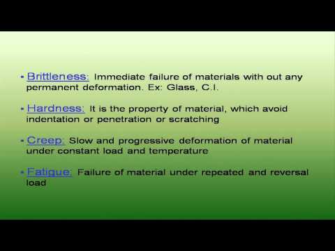 What is simple stresses and strains & various mechanical properties