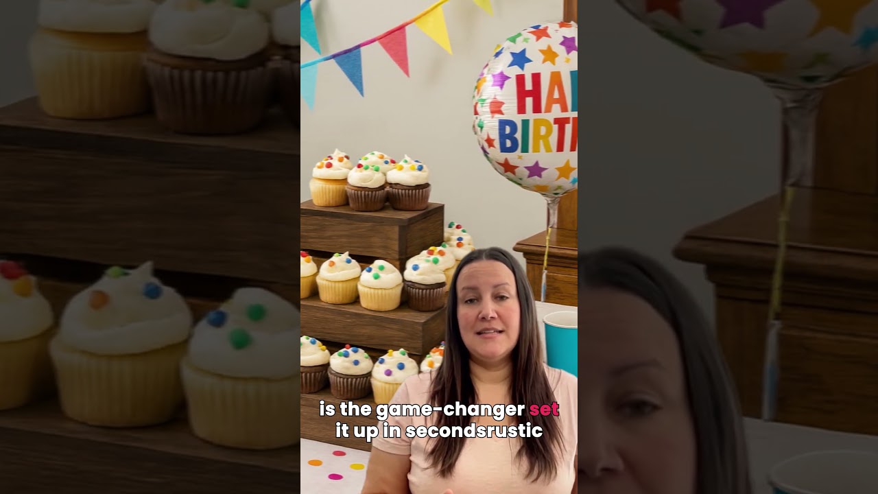 Rustic Wooden Cupcake Stand | 3-Tier Party Dessert Display