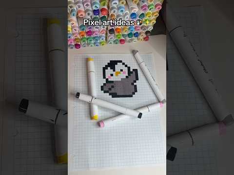 ✨Cute mini Pixel art ideas🐧! #pixel #pixel #art #pixelartideas #pixelart