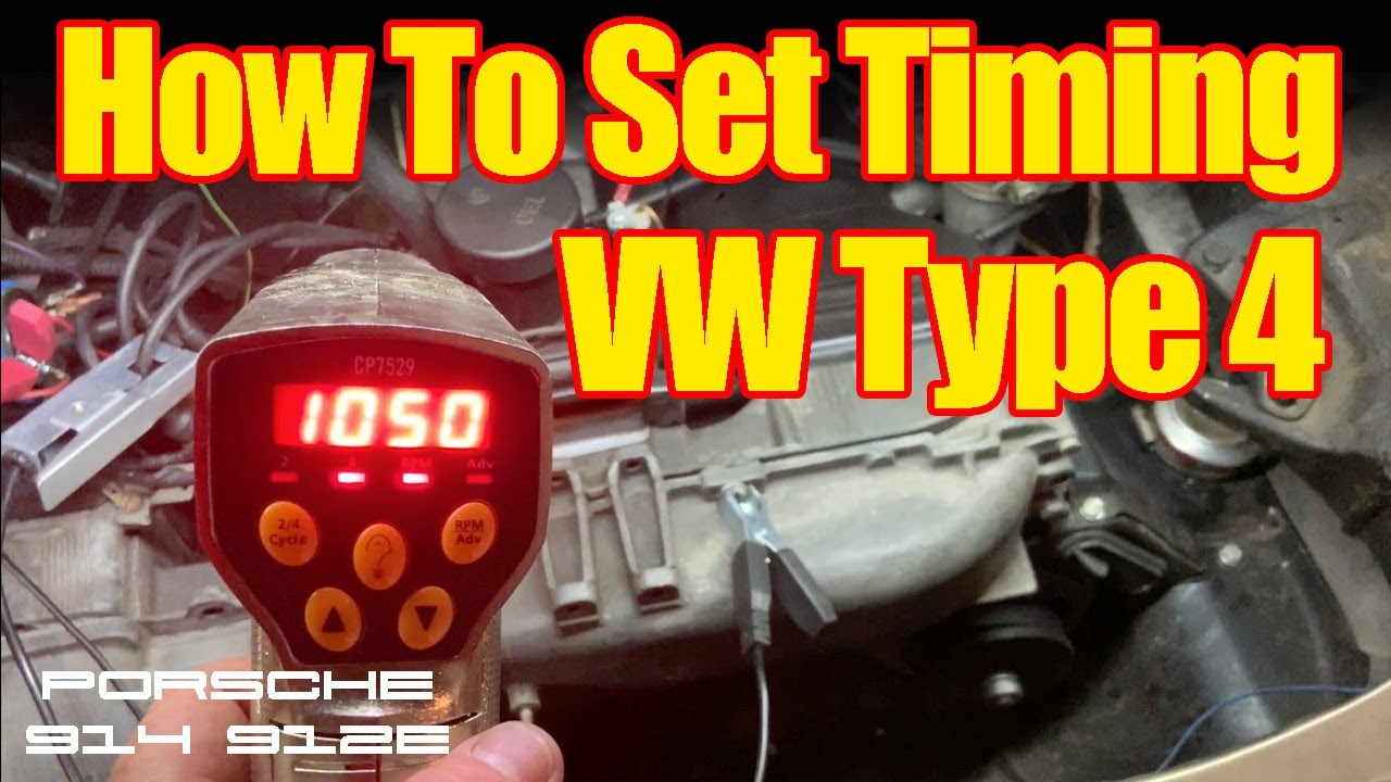 How to Set Timing on a VW Type 4 Engine - Porsche 912 & 914 Timing DIY - Strobe light Timing Motors