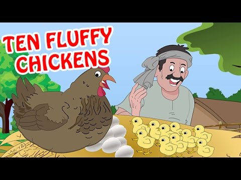 Ten Fluffy Chickens | Animated Nursery Rhyme in English