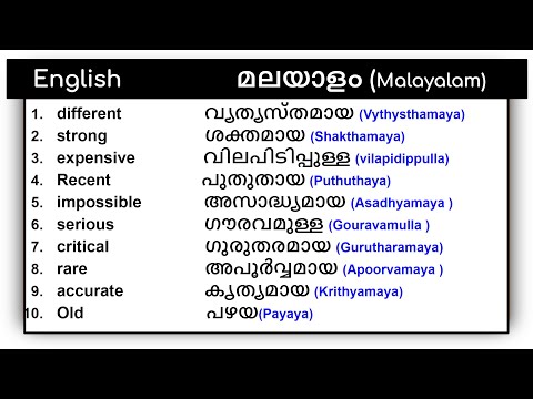 100 Useful Words In English and Malayalam | English With Jintesh | Adjectives|