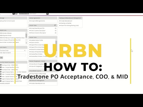 How to enter the COO, MID (select Vendors), and Accept/Re-Accept PO