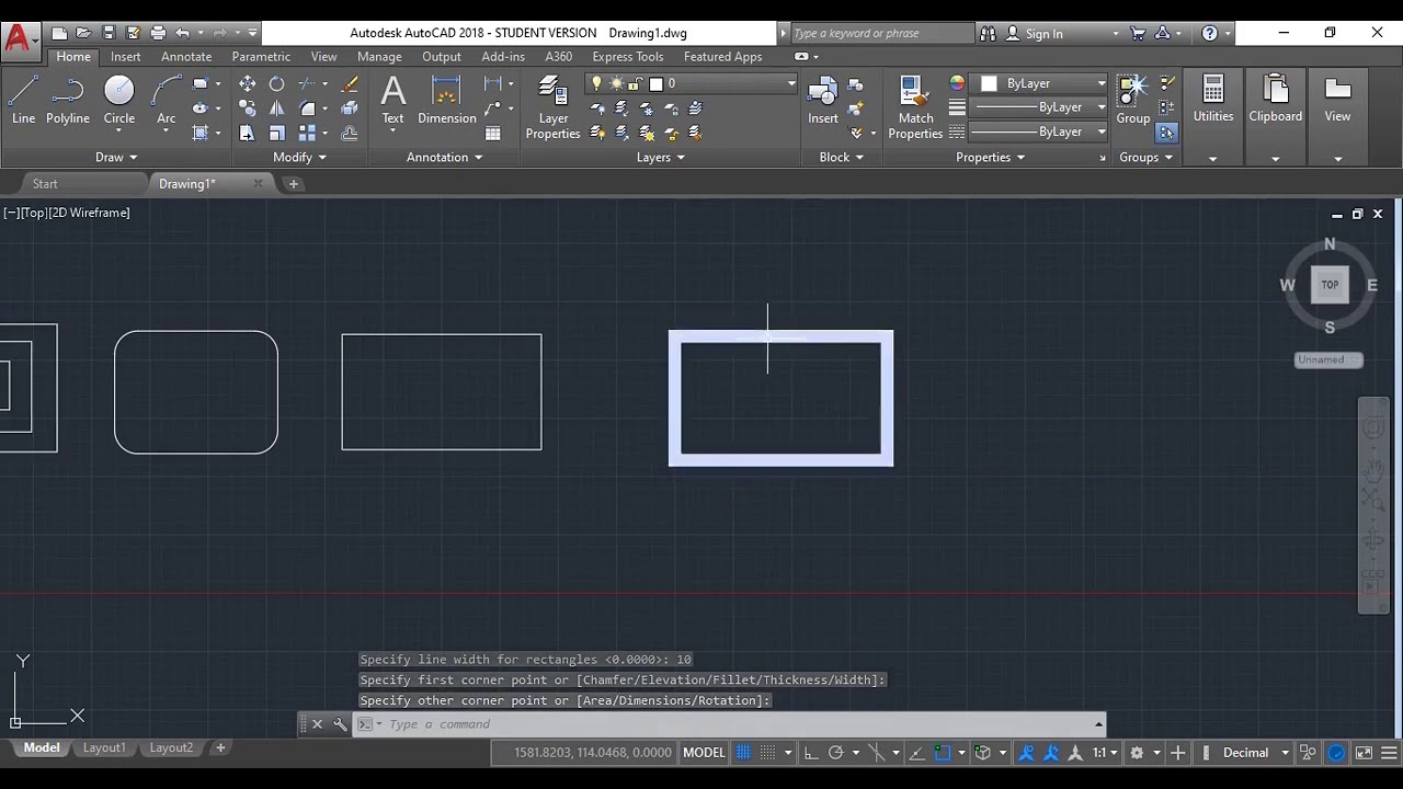 8. AutoCAD Tutorial | Rectangle Command