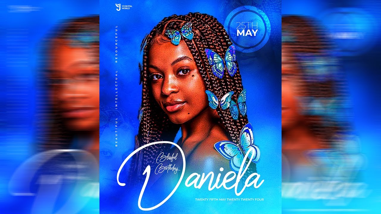 Birthday flyer design in photoshop 💖💖🔥🔥💯💯💥FREE PSD