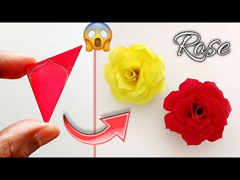 How To Make Paper Flower Rose | Paper Flower Making Step By Step | DIY Paper Rose Flower |DIY Rose🌹