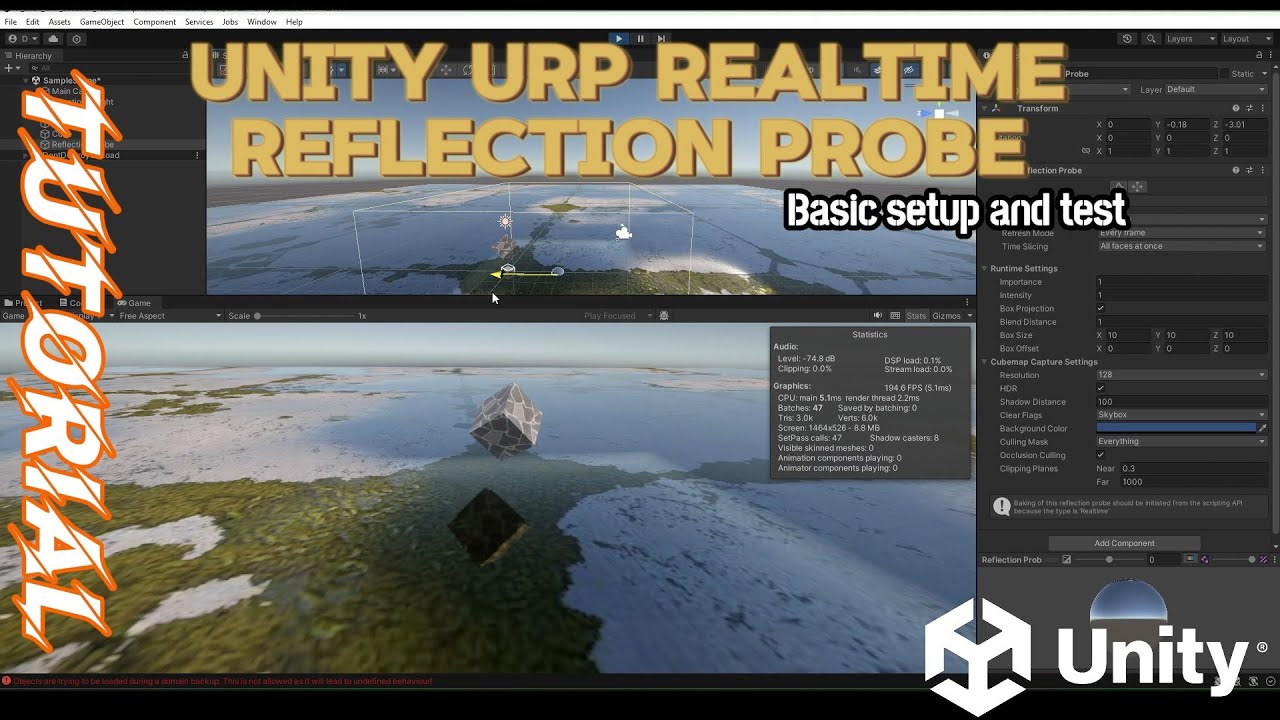 Unity URP Realtime Reflection Probe (test basic setup)