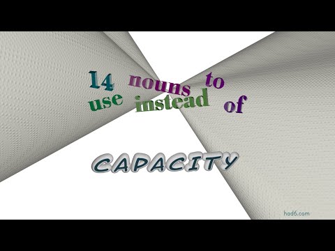 capacity - 17 nouns which mean capacity (sentence examples)