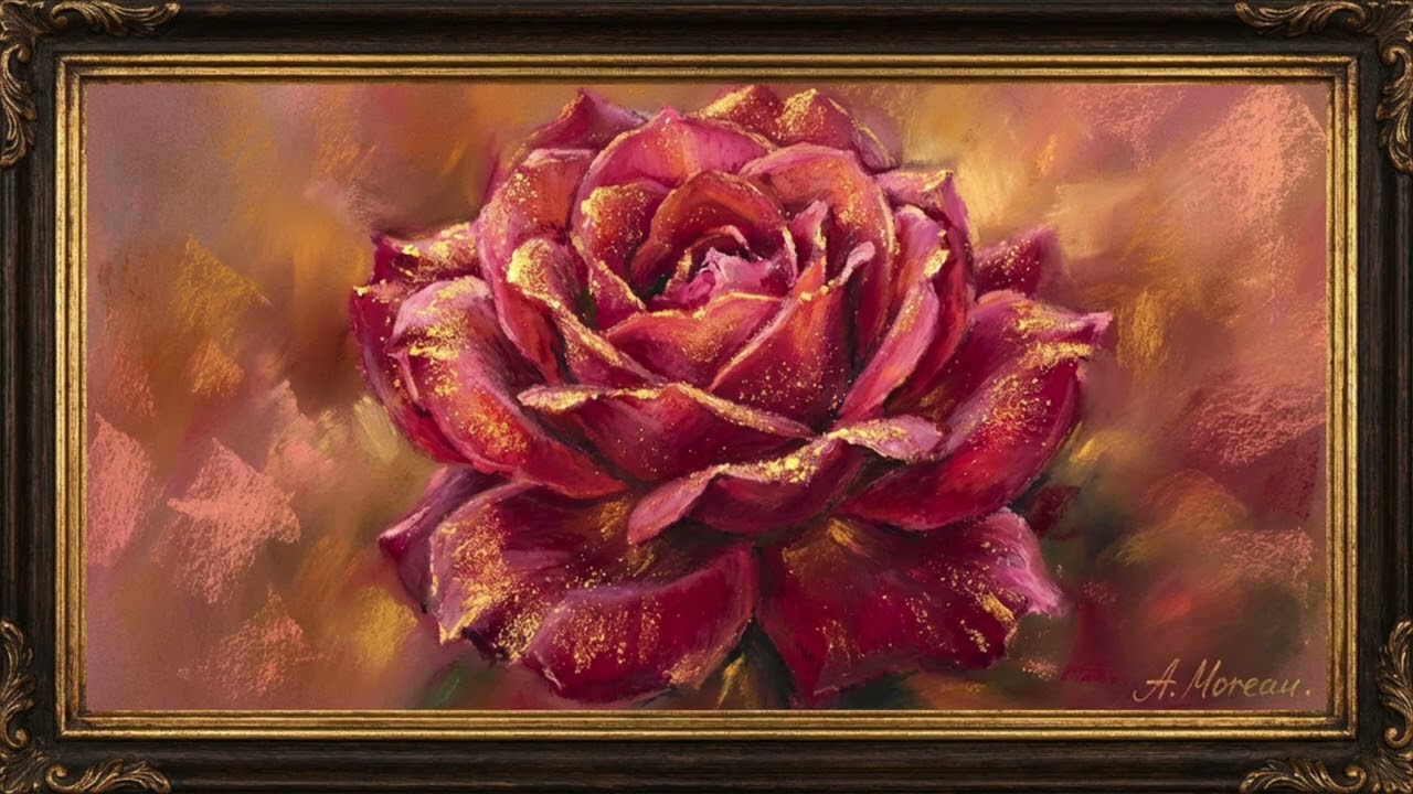 The Golden Ruby Rose | 4K Luxury Frame TV Art Display 🌹✨
