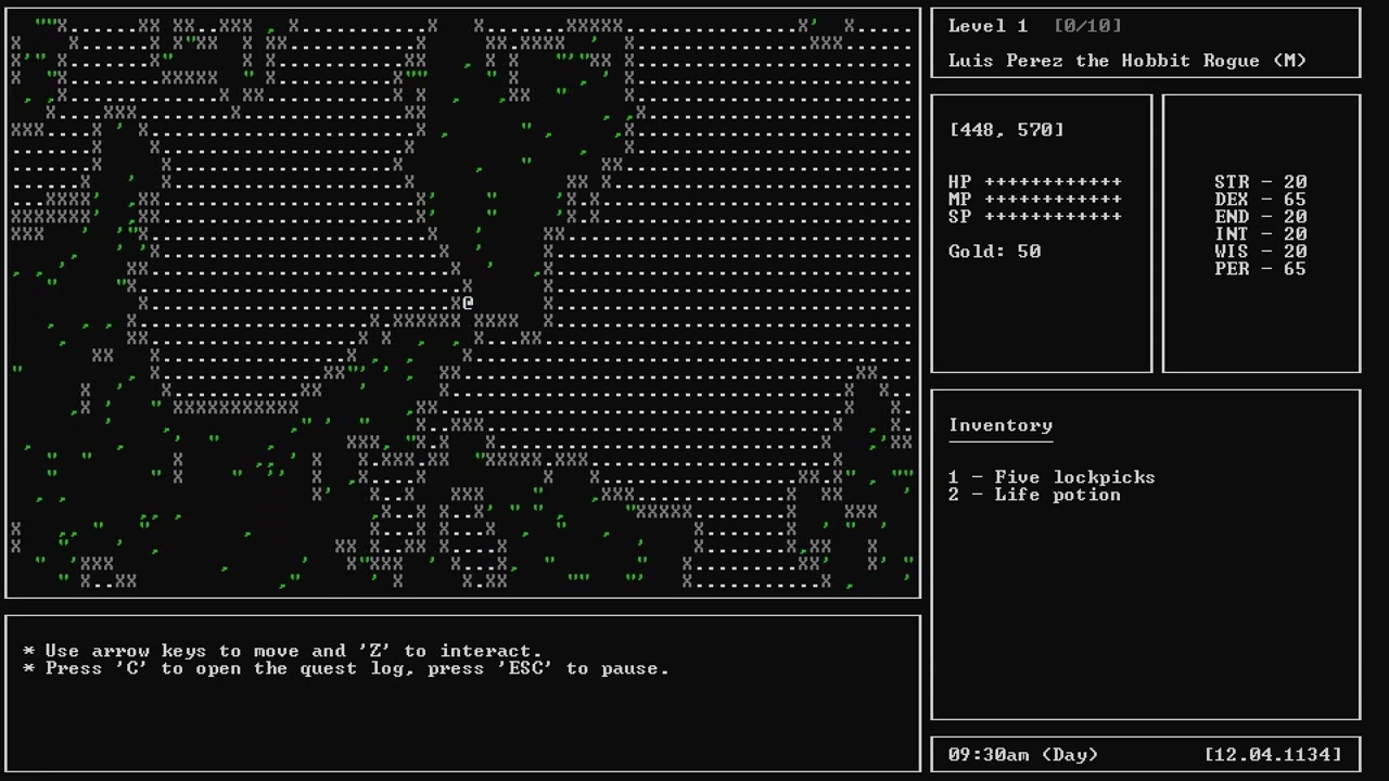 Open world Ascii based Python RPG | Python Curses