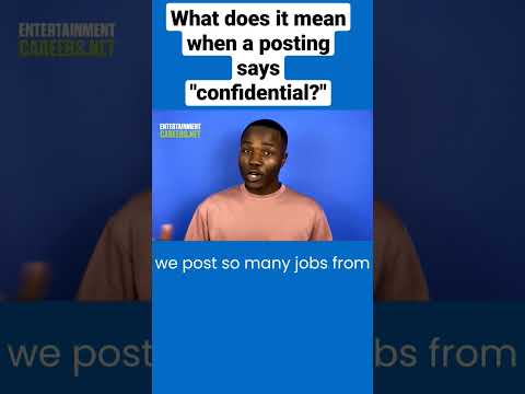 What does it mean when a job posting says it's confidential?
