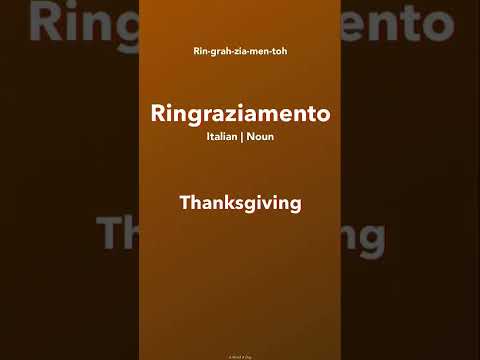Ringraziamento | Italian/Italiano