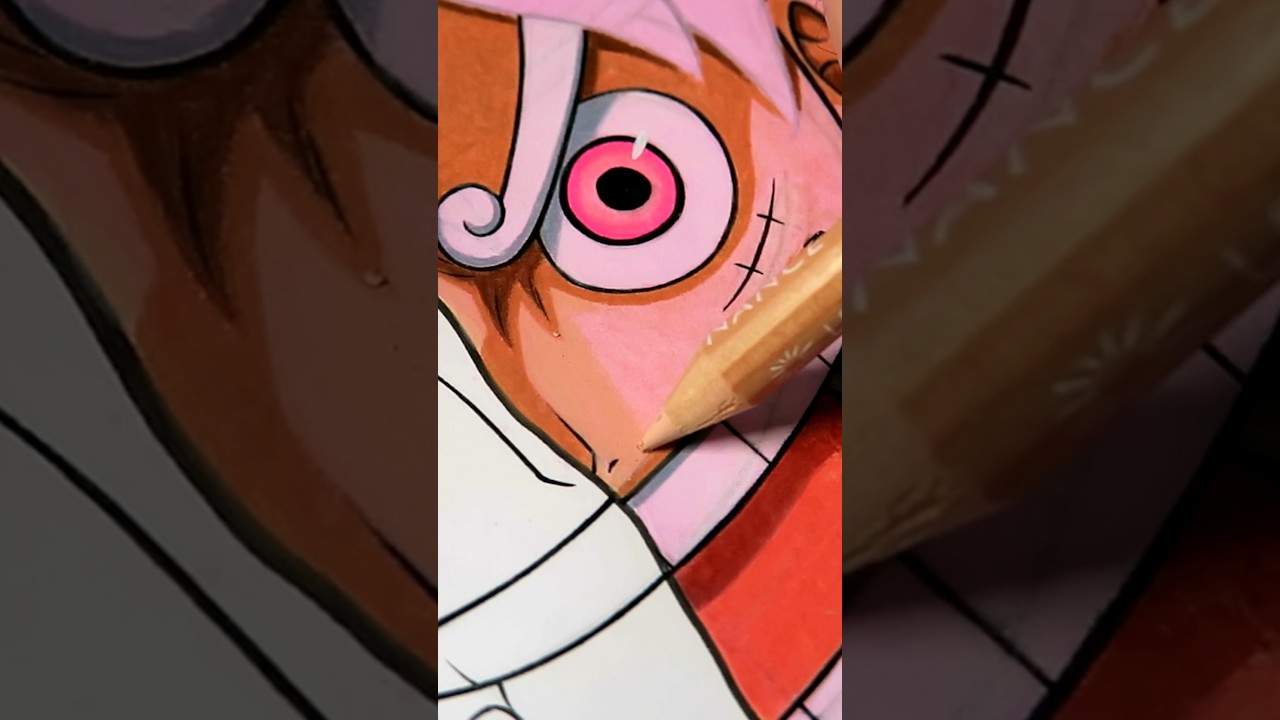 Drawing Luffy Gear 5 🥁 One Piece | Stained Art 🎨 #shorts #onepiece #luffy #gear5