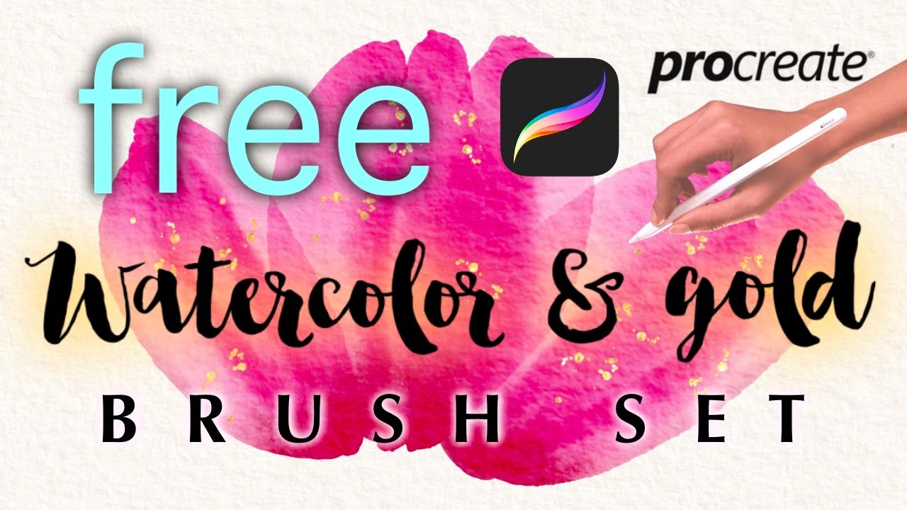 FREE watercolor & gold brush set for Procreate! Create stunning, authentic watercolor art with ease
