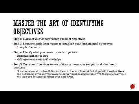 PrOACT Model - Objectives