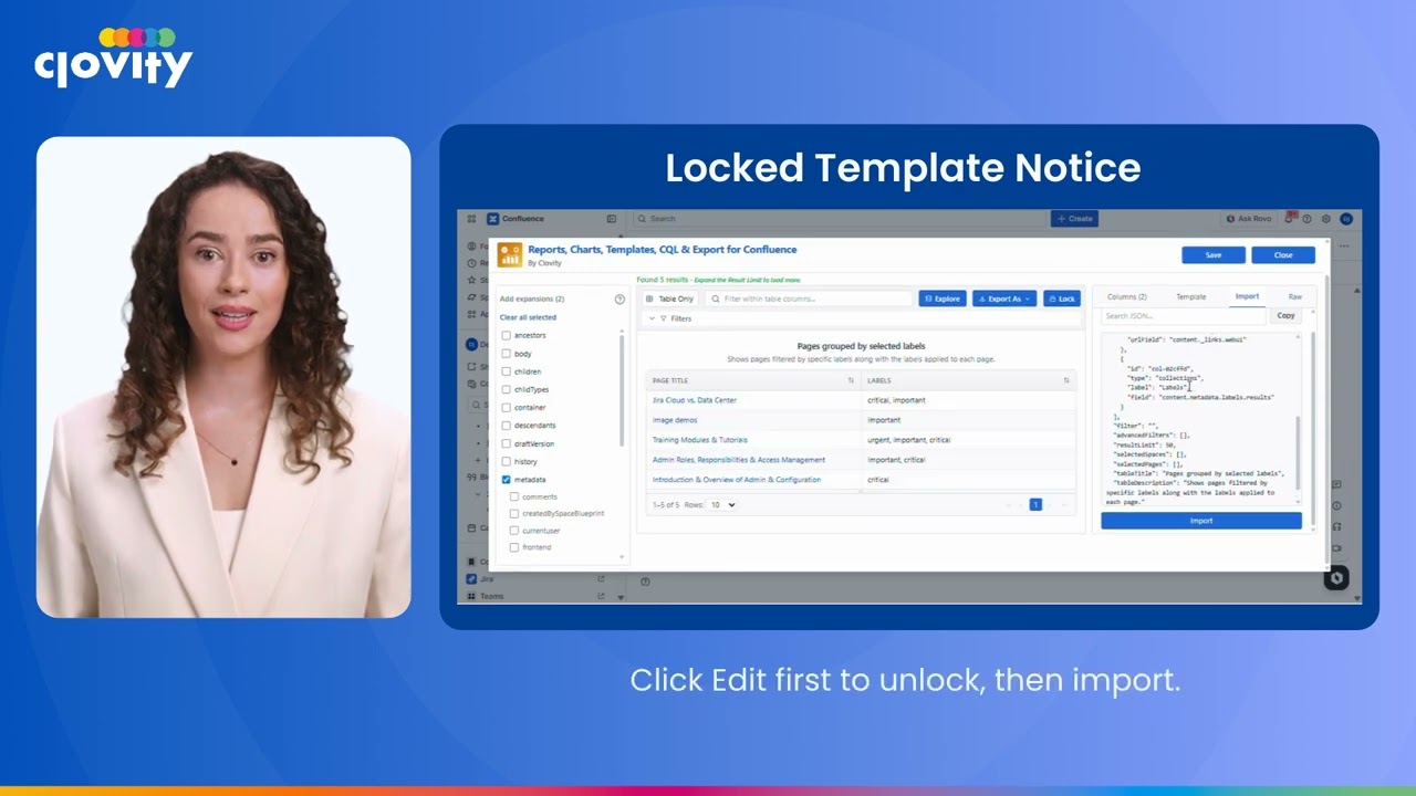 Templates, Import/Export and Save to Confluence